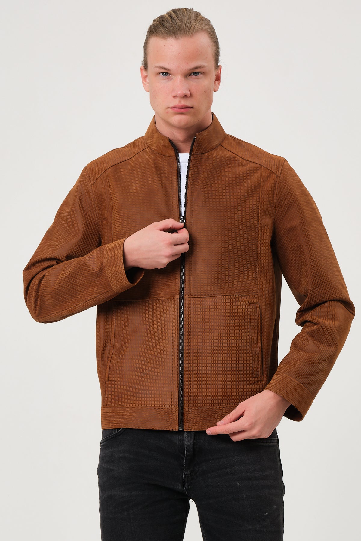 Leonardo Reversible Suede Leather Jacket – Barya Leather